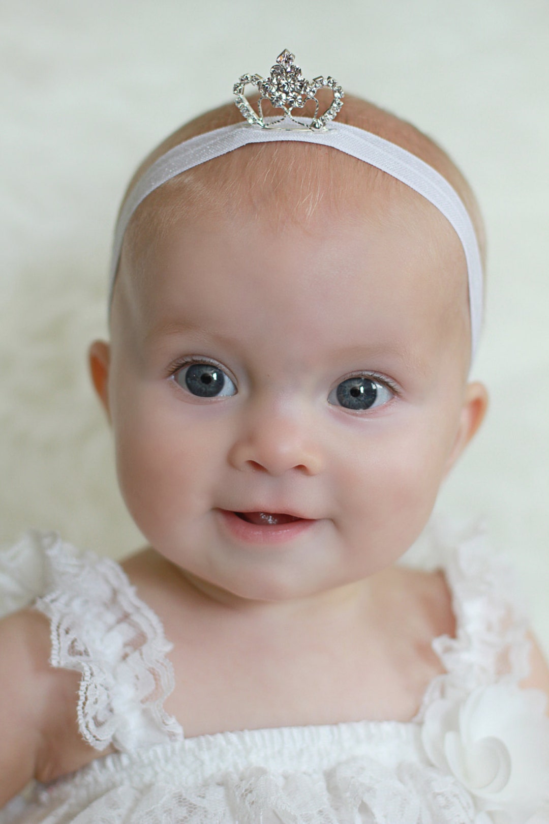 Tiara Headband, Elastic Headband, White, Pink, Hot Pink, Princess ...