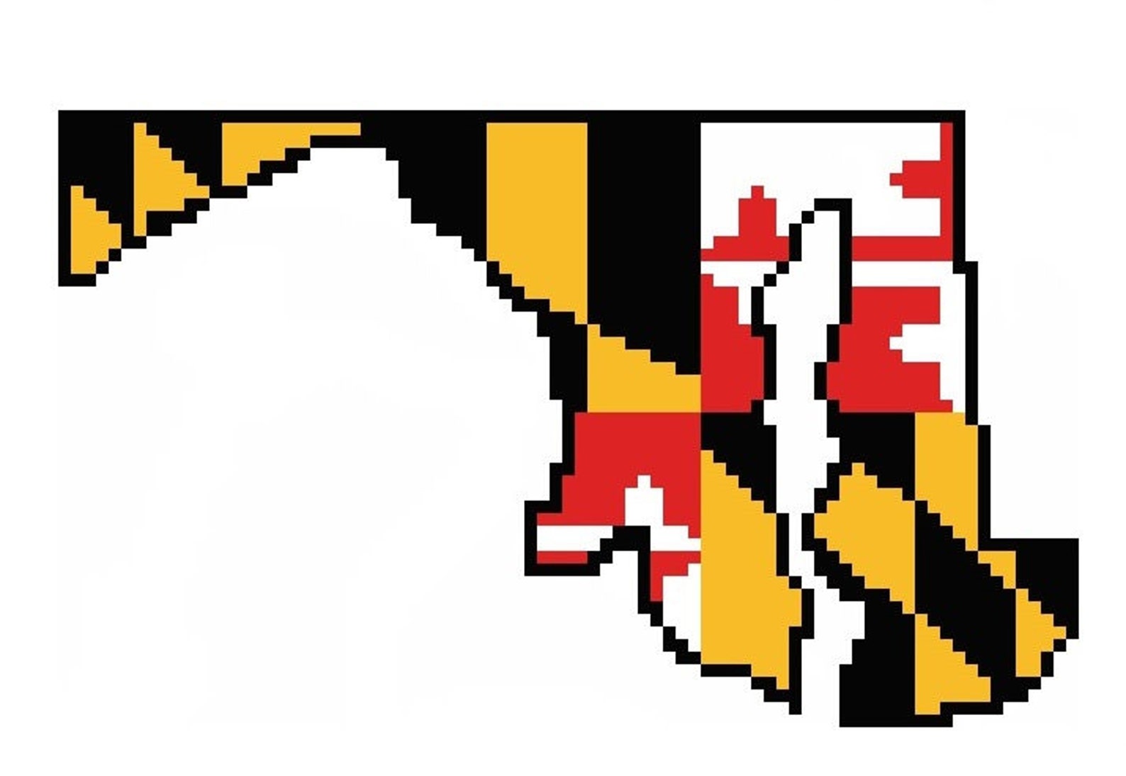 Maryland Outline With State Flag Cross Stitch Download - Etsy