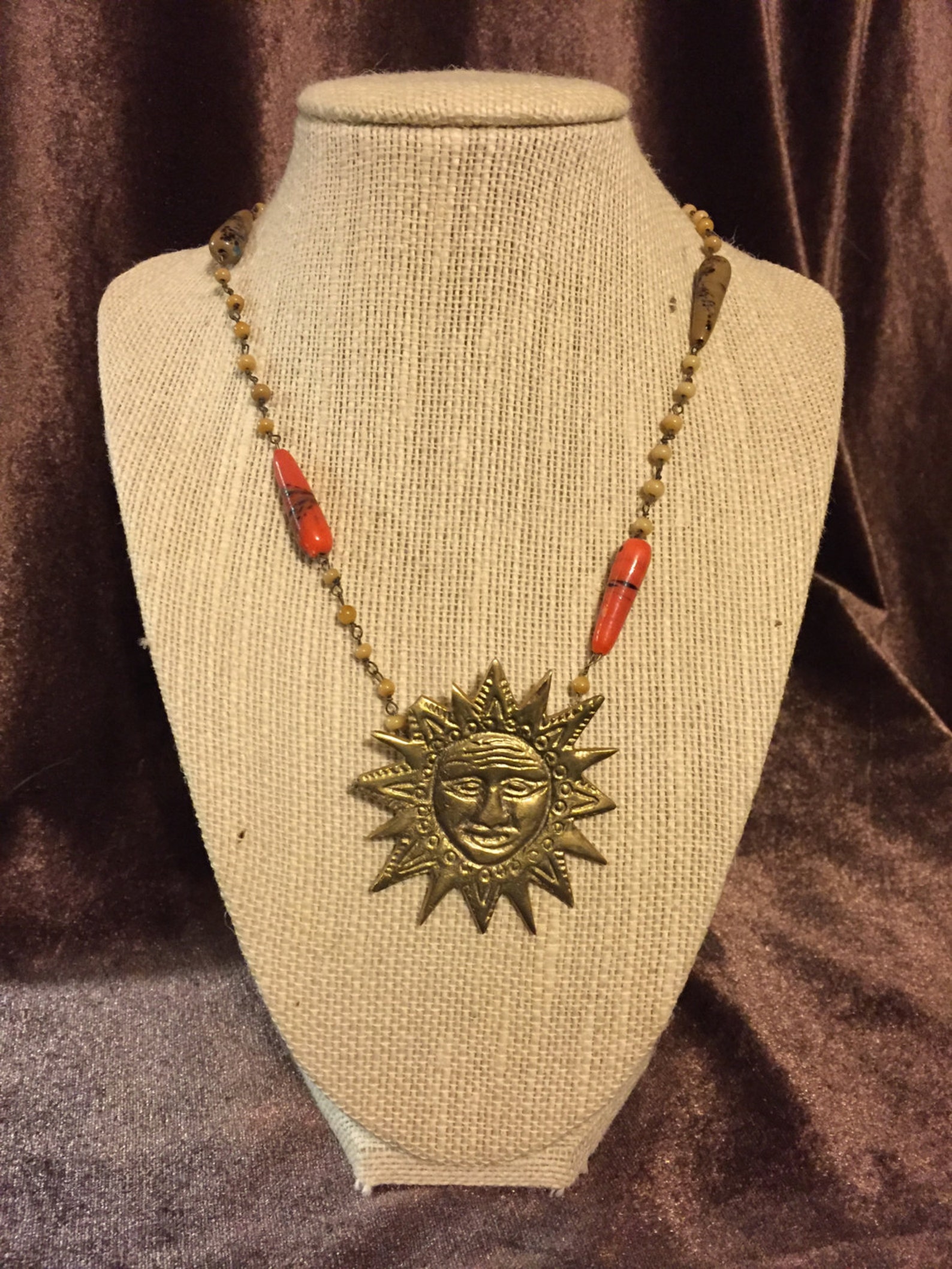 Golden Sun Pendant - Etsy