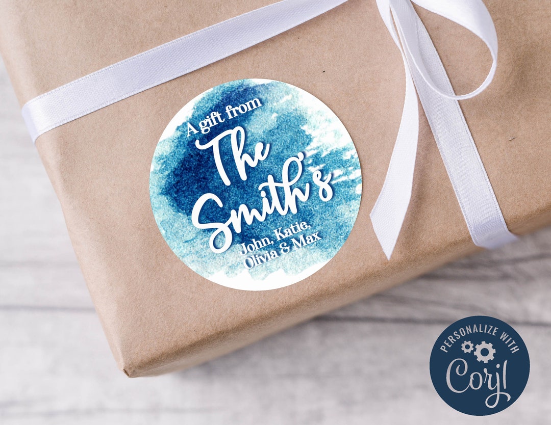 Watercolor Gift Stickers Family Gift Tags Birthday Favor - Etsy