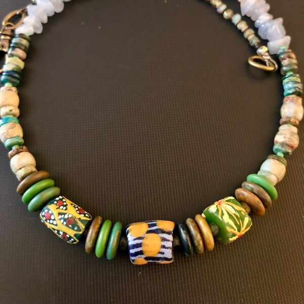 Krobo Bead Necklace - Etsy
