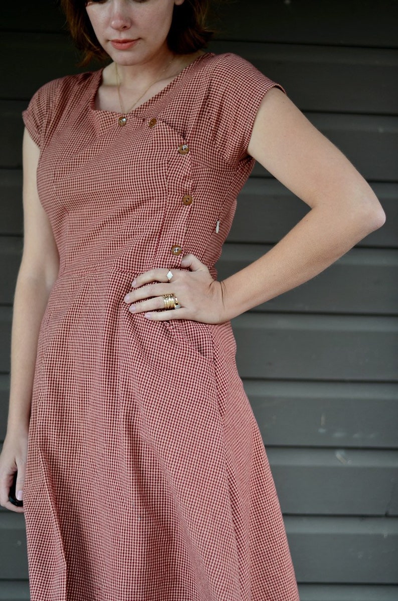 1930s Short Sleeve Dress 1930s Red House Dress Casual | Etsy