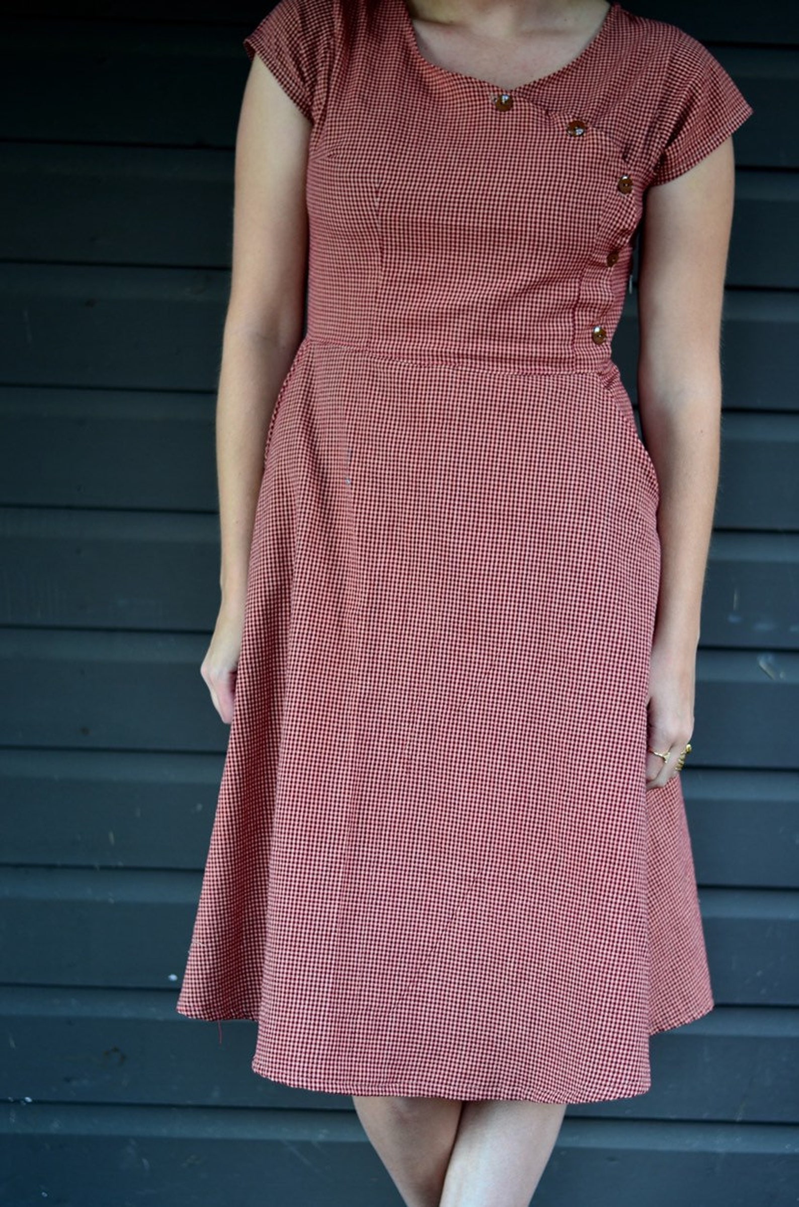 1930s Short Sleeve Dress 1930s Red House Dress Casual - Etsy