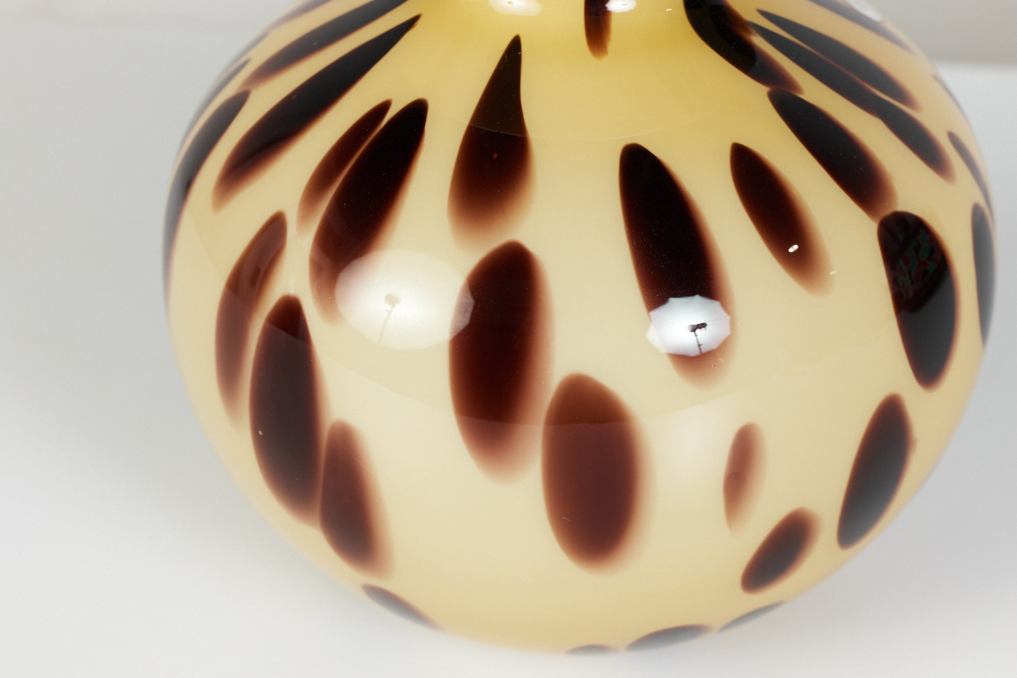 Italian Murano Style Tortoise Shell Glass Vase - Etsy