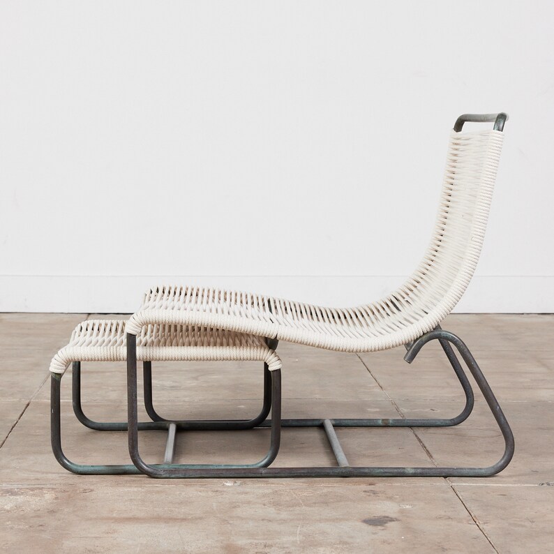 Bronze Patio Sleigh Chair & Ottoman by Walter Lamb for Brown Jordan - Etsy