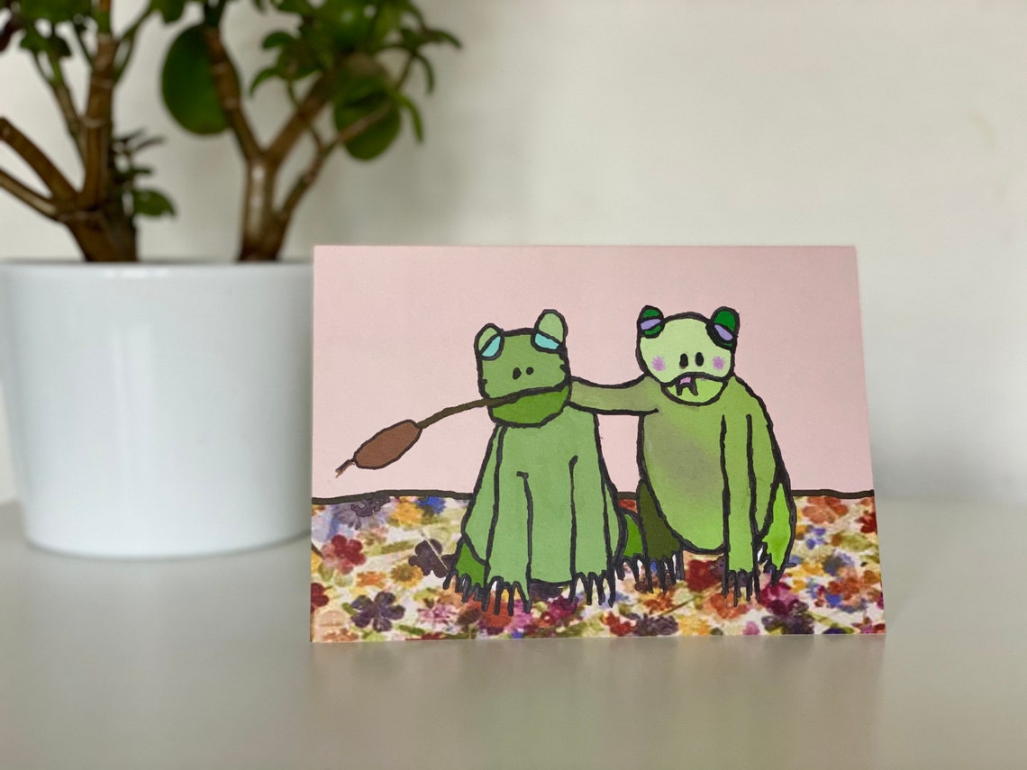 Frog Friends / Hand Illustrated A6 Art Card or A4 Giclée Art Print ...