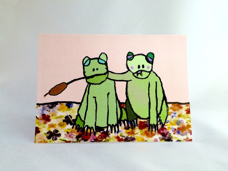 Frog Friends / Hand Illustrated A6 Art Card or A4 Giclée Art Print ...
