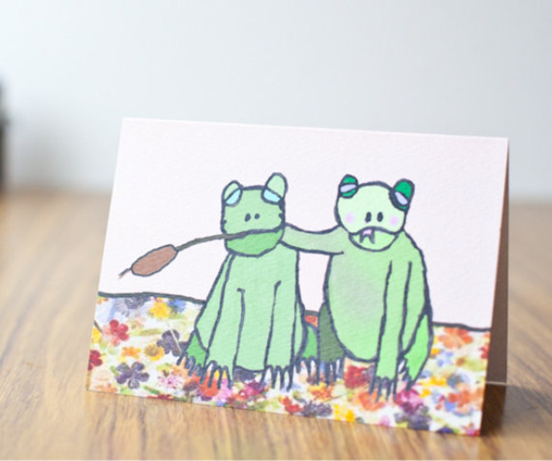 Frog Friends / Hand Illustrated A6 Art Card or A4 Giclée Art Print ...