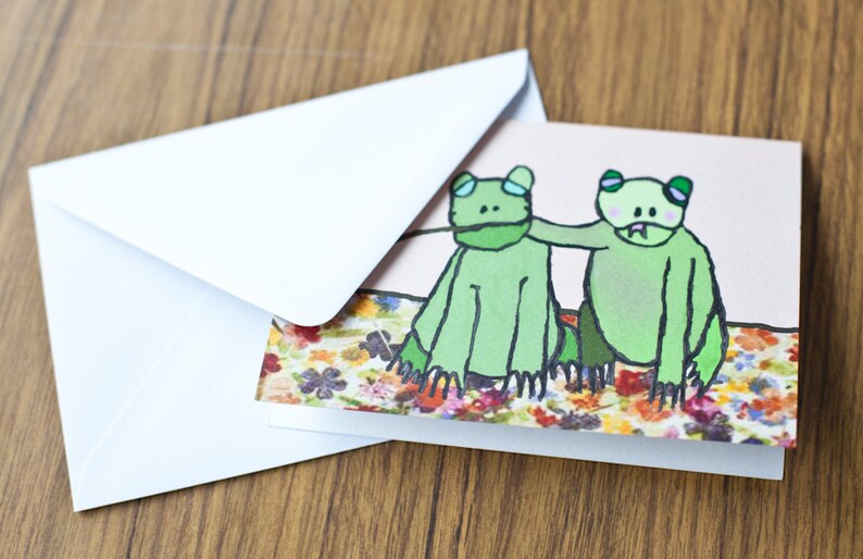 Frog Friends / Hand Illustrated A6 Art Card or A4 Giclée Art Print ...