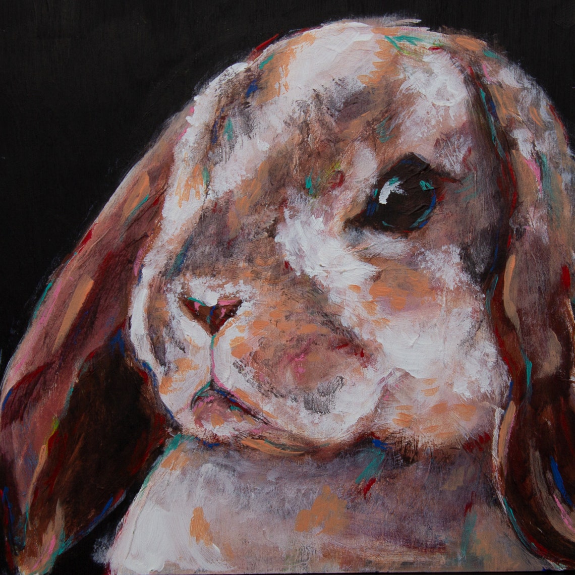 Bunny Rabbit Colorful Painting Print Primary Colors Bunny Print Bunny ...