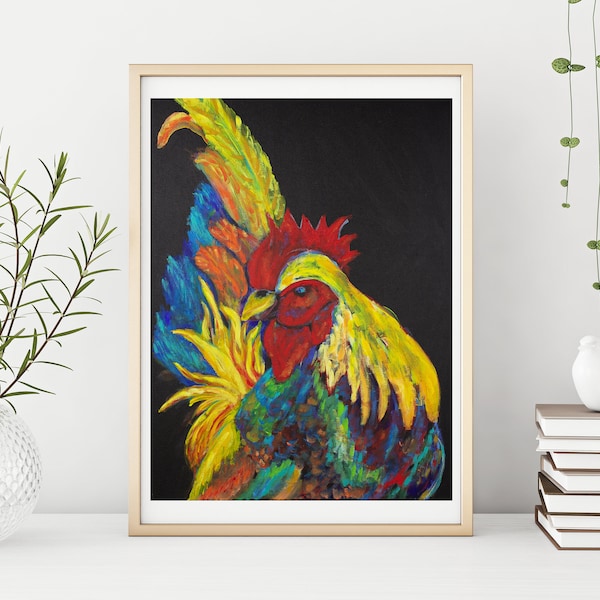Abstract Rooster - Etsy