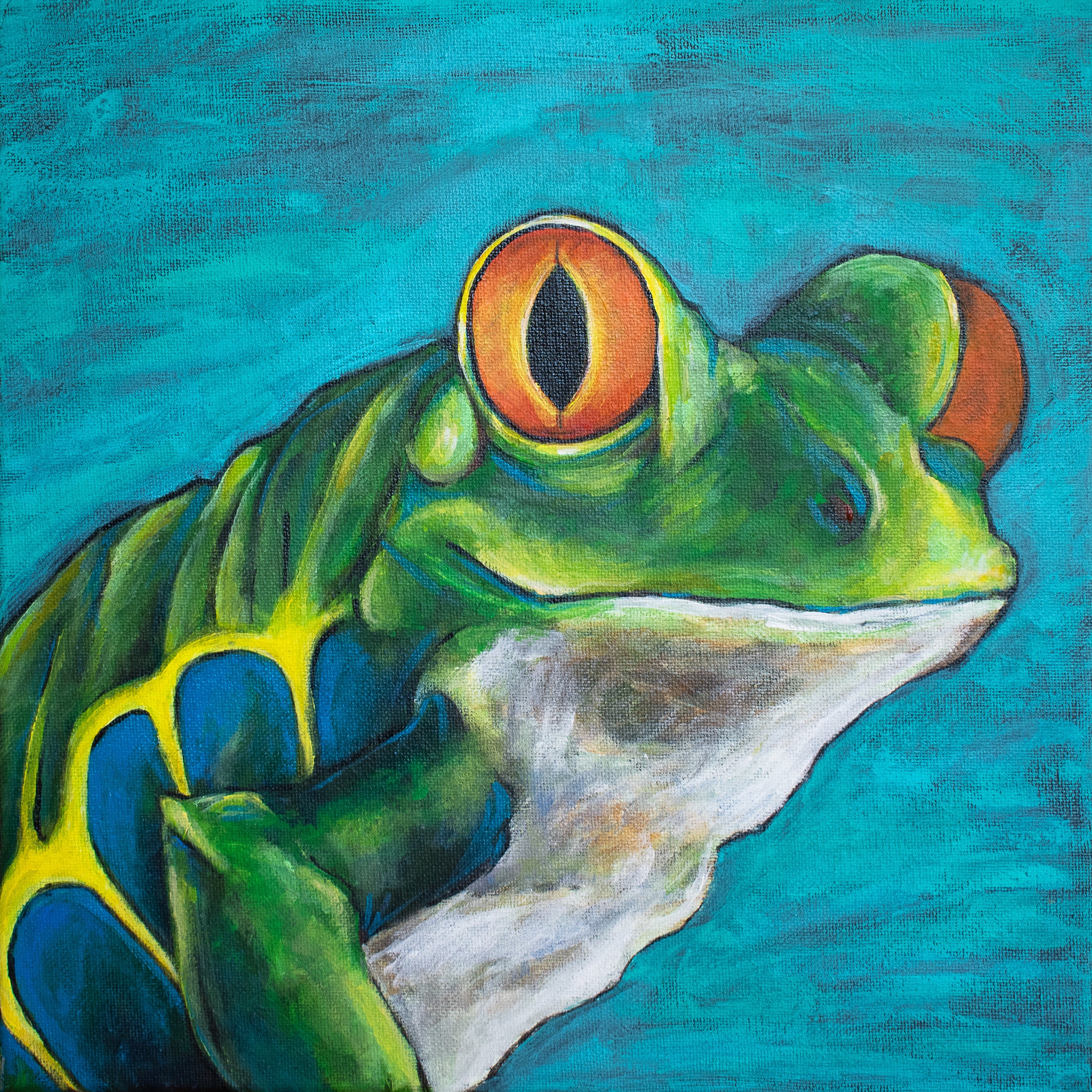 Tropical Frog Painting Print Portrait Nursery Rythme Story Time Sketch ...