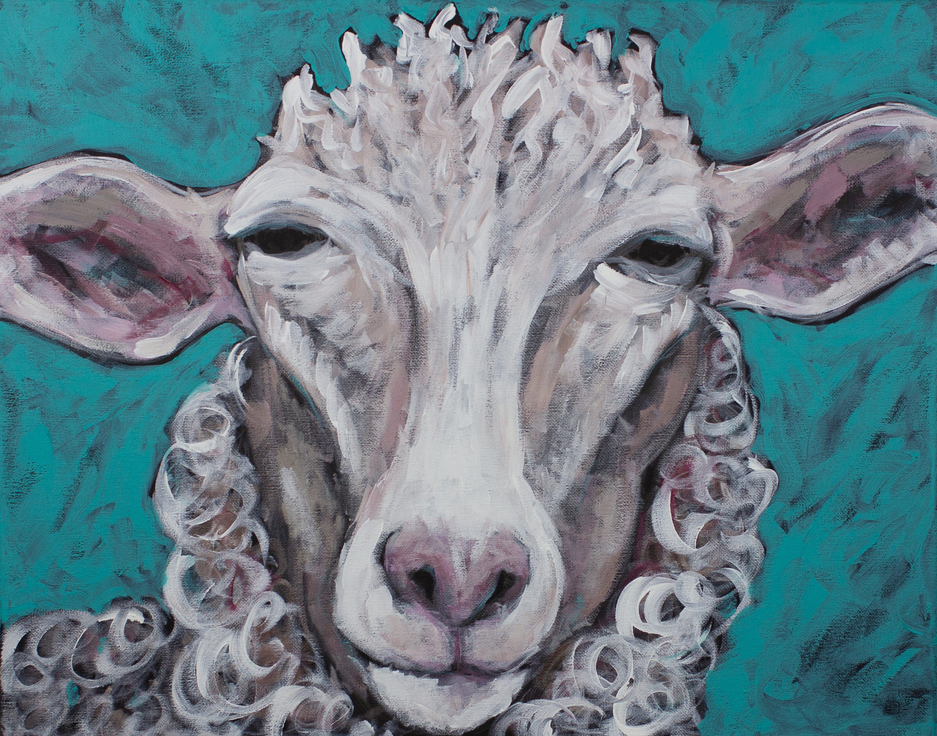 Sheep Portrait Painting Print: Farm Animal Wall Art - Etsy
