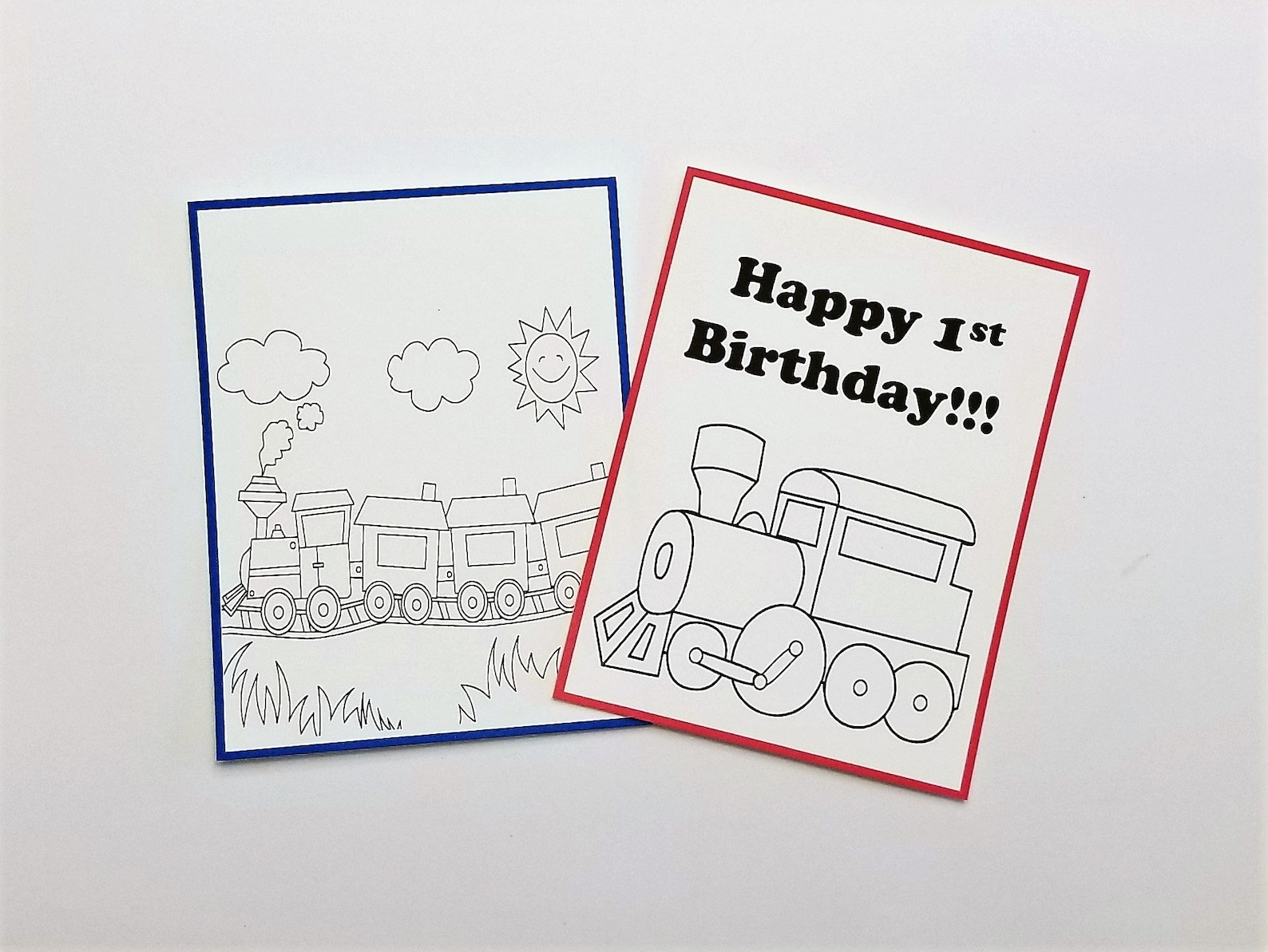 Cute Train Birthday Party Favor Bags With Mini Coloring Pages and ...