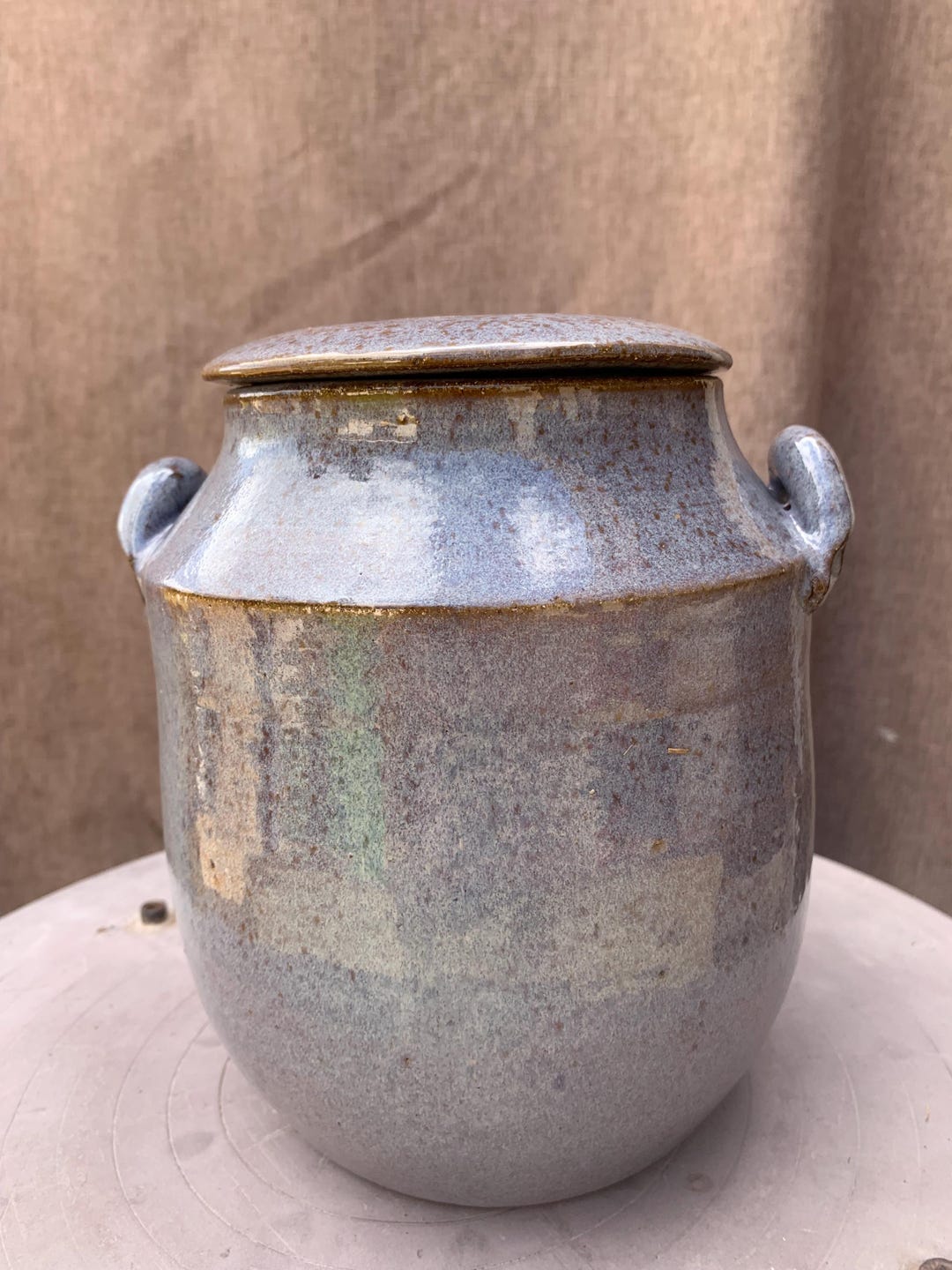 Urn 7 Inches Tall. Jacinth Glaze on Recycle Clay. Cremation Remains ...