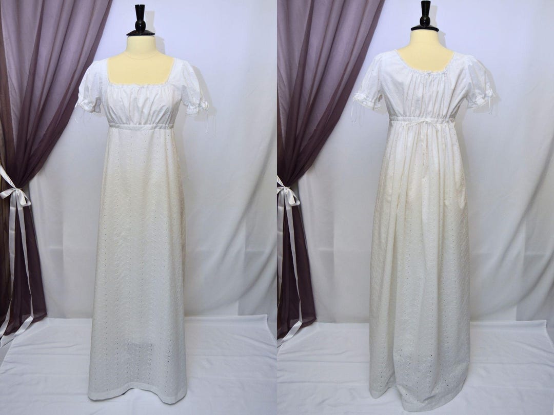 White Regency Gown - READY TO SHIP - Jane Austen - Pride and Prejudice ...