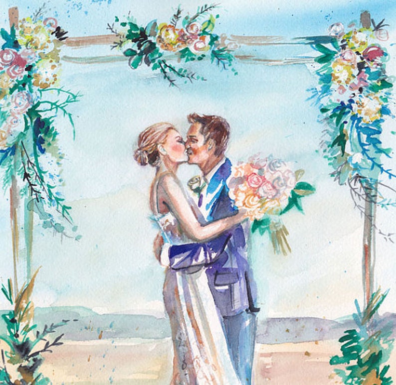 Couple Illustration Sentimental Gifts Painting From Photo | Etsy