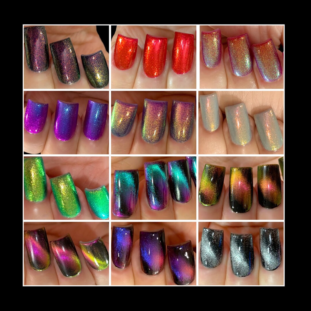 NEW Full 12 Set 5 Magnetics & Glow Pop Pt 8 Oil Slick Mylar Color ...