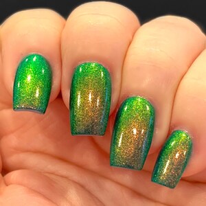 Emerald City Glow- Bright Green Rust Gold Bronze "glow Pop PT 2 Polish ...