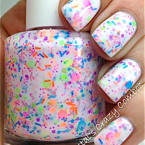 FRECKLES: NEON Uv/blacklight Glitter Pop Nail Polish Topcoat/ - Etsy