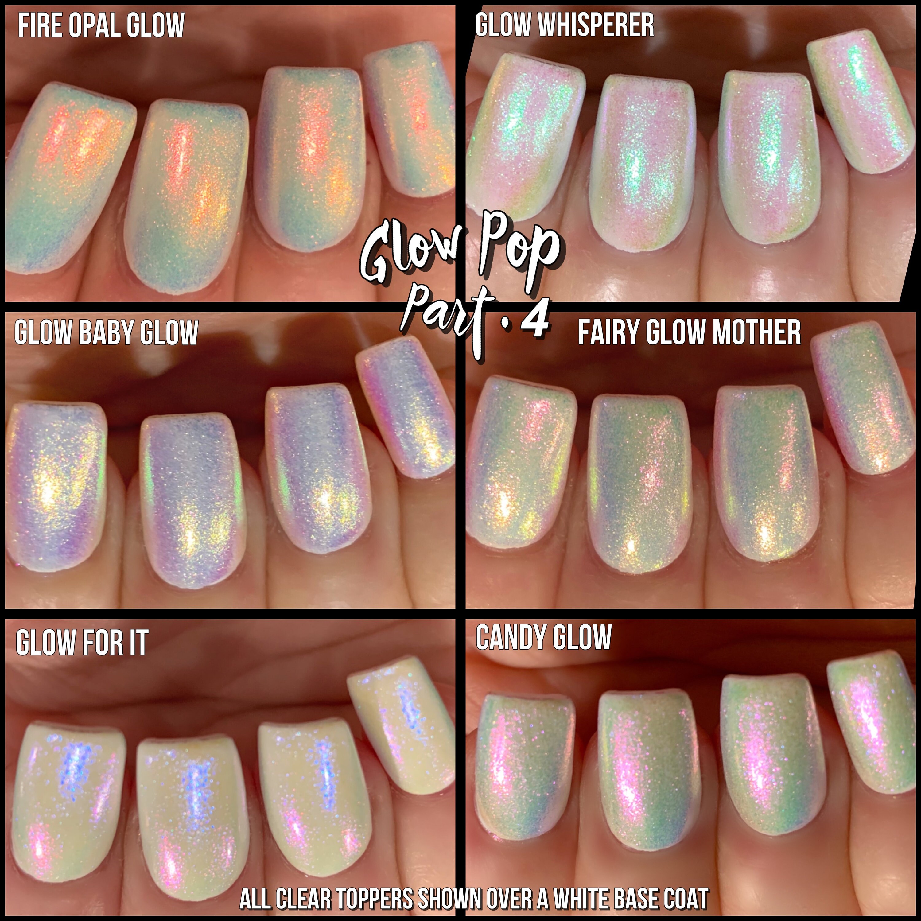 Full 6 Set glow Pop Collection PT 4 Clear Top - Etsy