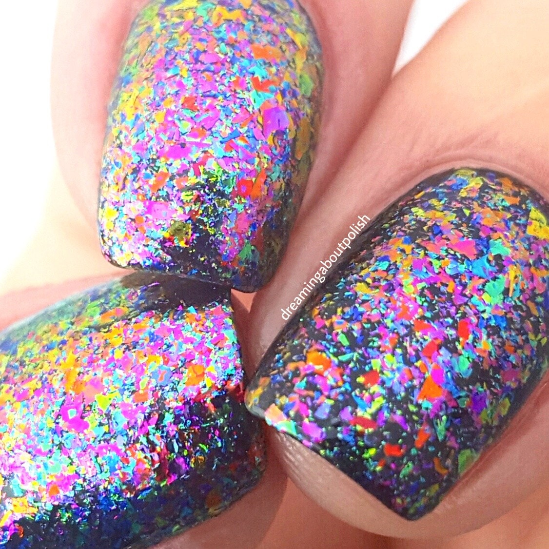 Flakie-aftershock Topcoat (larger Flakes)multi-color Shifting Polish ...