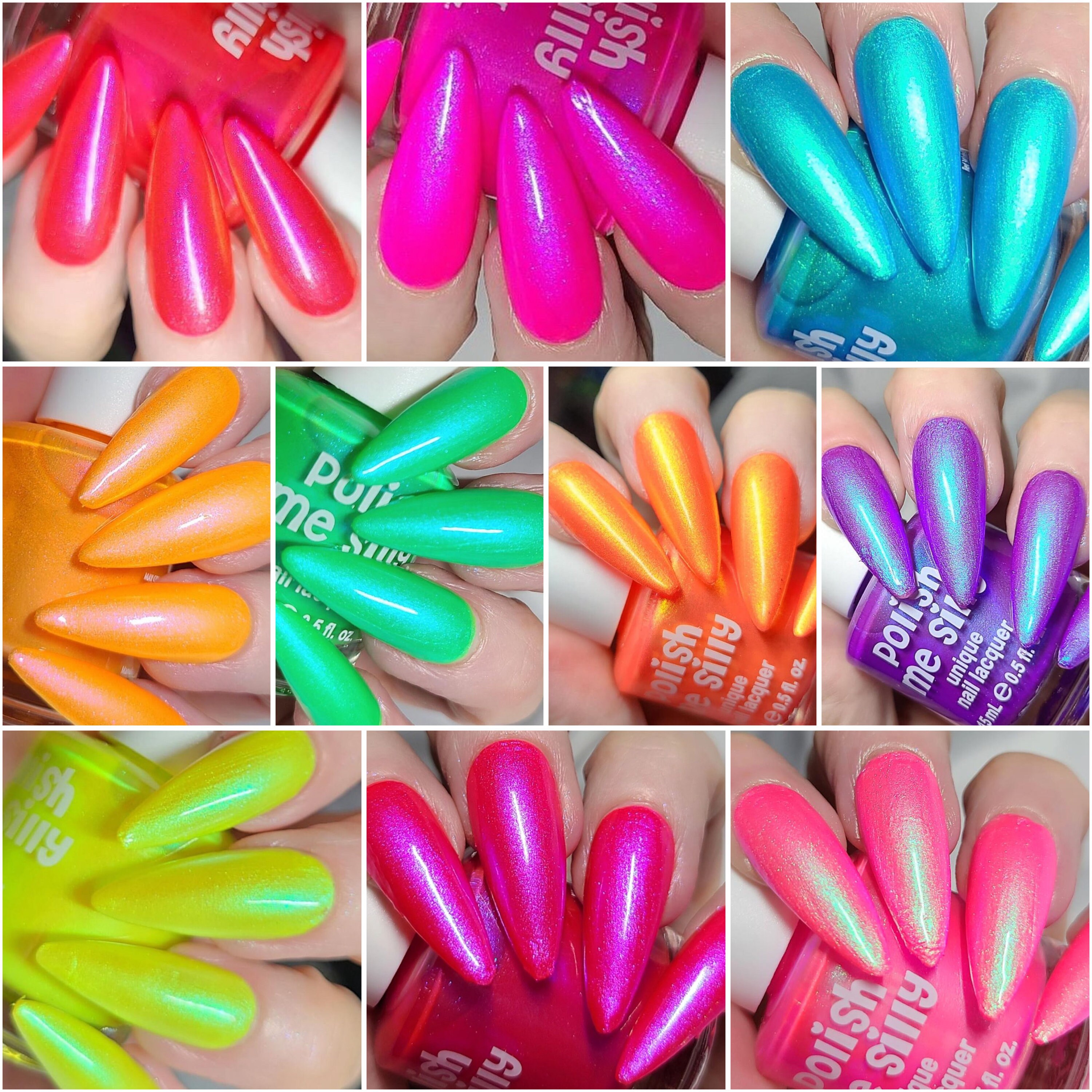 Full 10 Set "neon Glow Pop Collection PT 7" Oil Slick Mylar Color ...