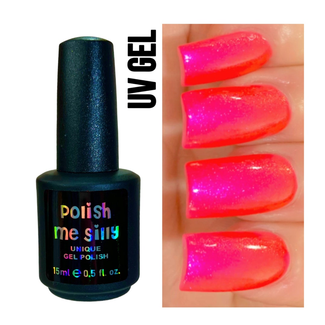 UV Led GEL Nail Polish- Firecracker Glow - Fuchsia Red Pink Orange ...