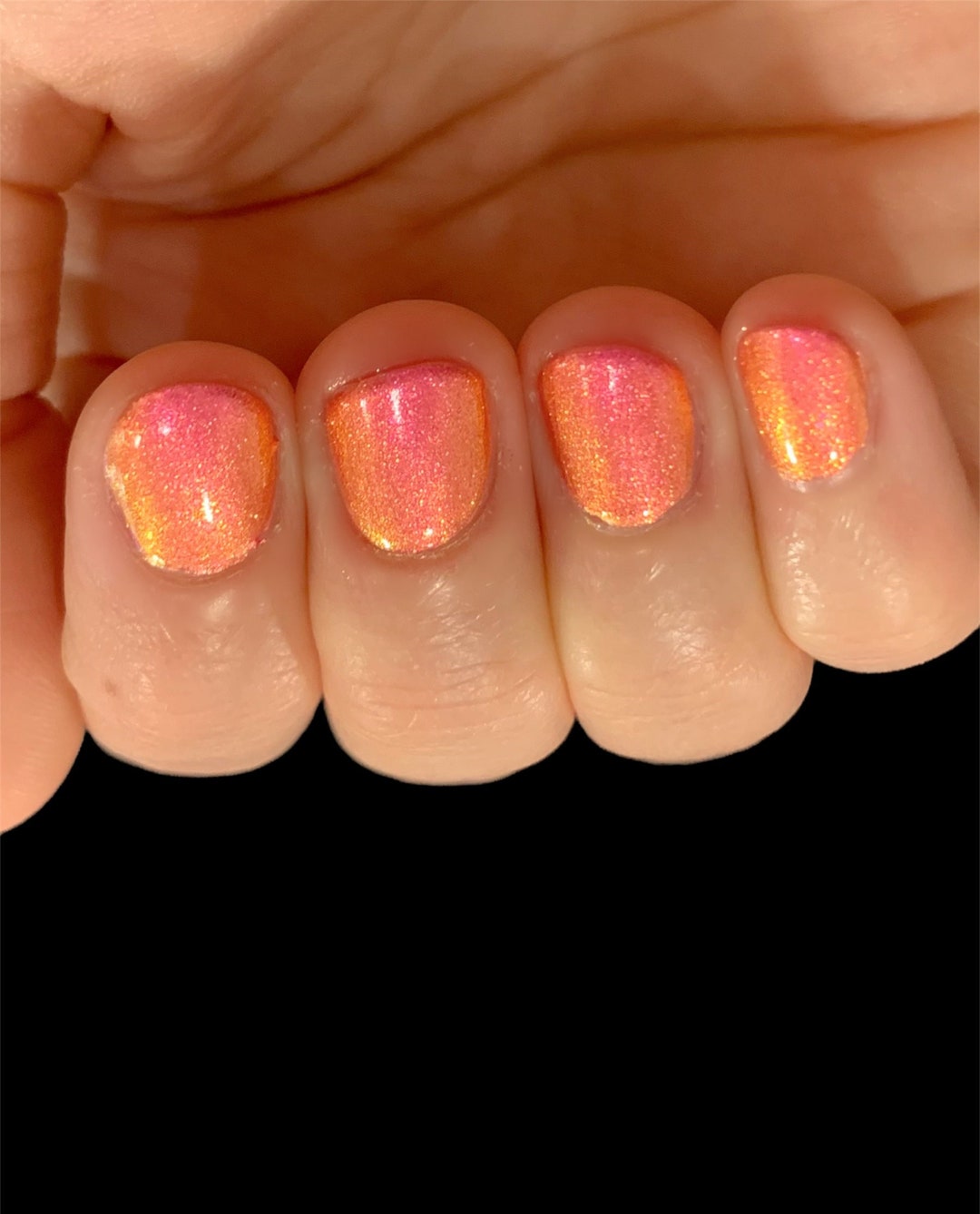 Feeling the Glow - Pink Red Orange Yellow Shimmer"glow Pop Nail Polish ...