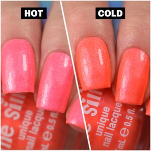 Tropical Punch- Neon POP Thermal Color Changing Pink Orange Nail Polish ...