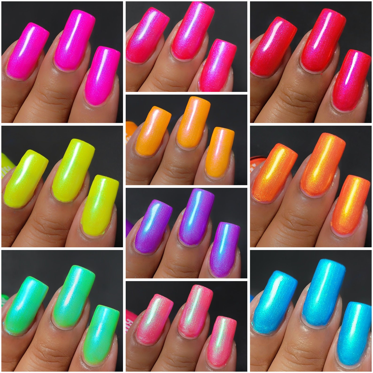 Full 10 Set "neon Glow Pop Collection PT 7" Oil Slick Mylar Color ...