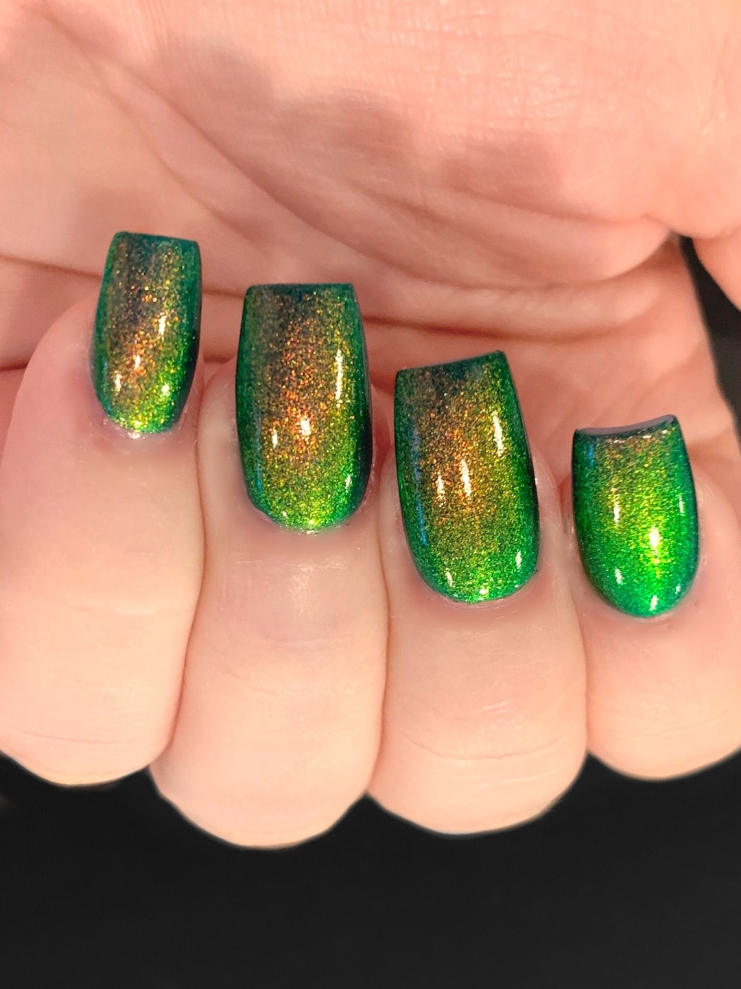 Emerald City Glow- Bright Green Rust Gold Bronze "glow Pop PT 2 Polish ...