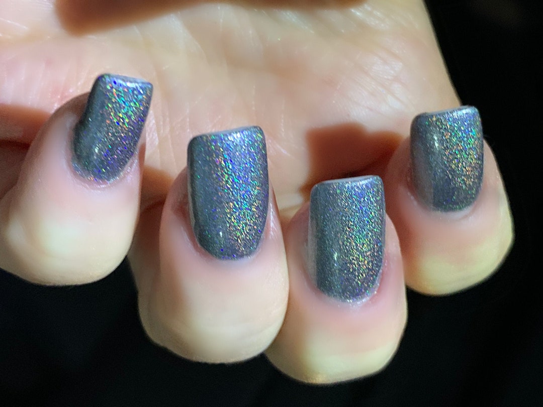 Gunmetal Girl - Holographic: Gunmetal Gray Holographic Rainbow Custom ...