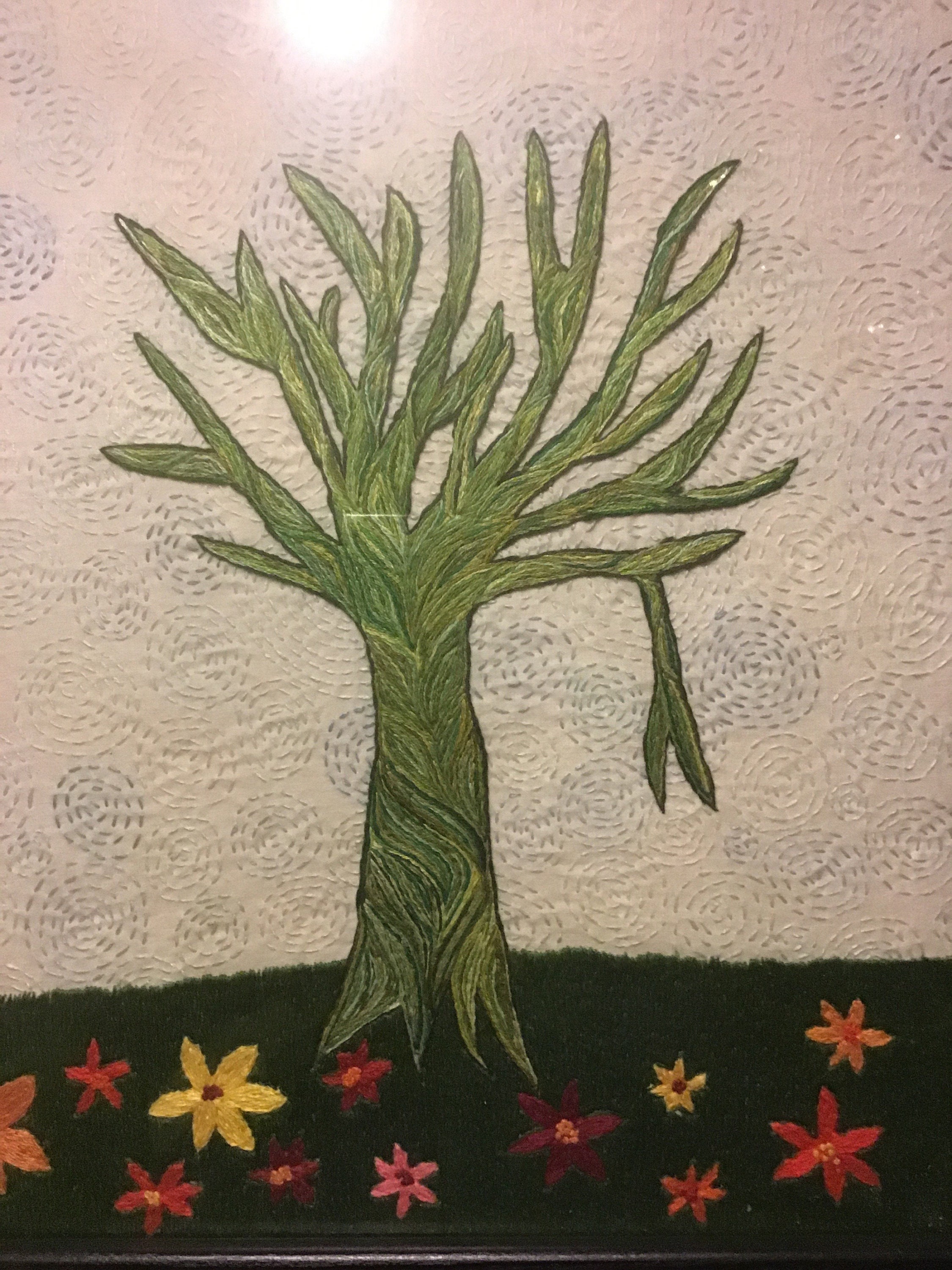 Hand Embroidered Art Garden Tree | Etsy