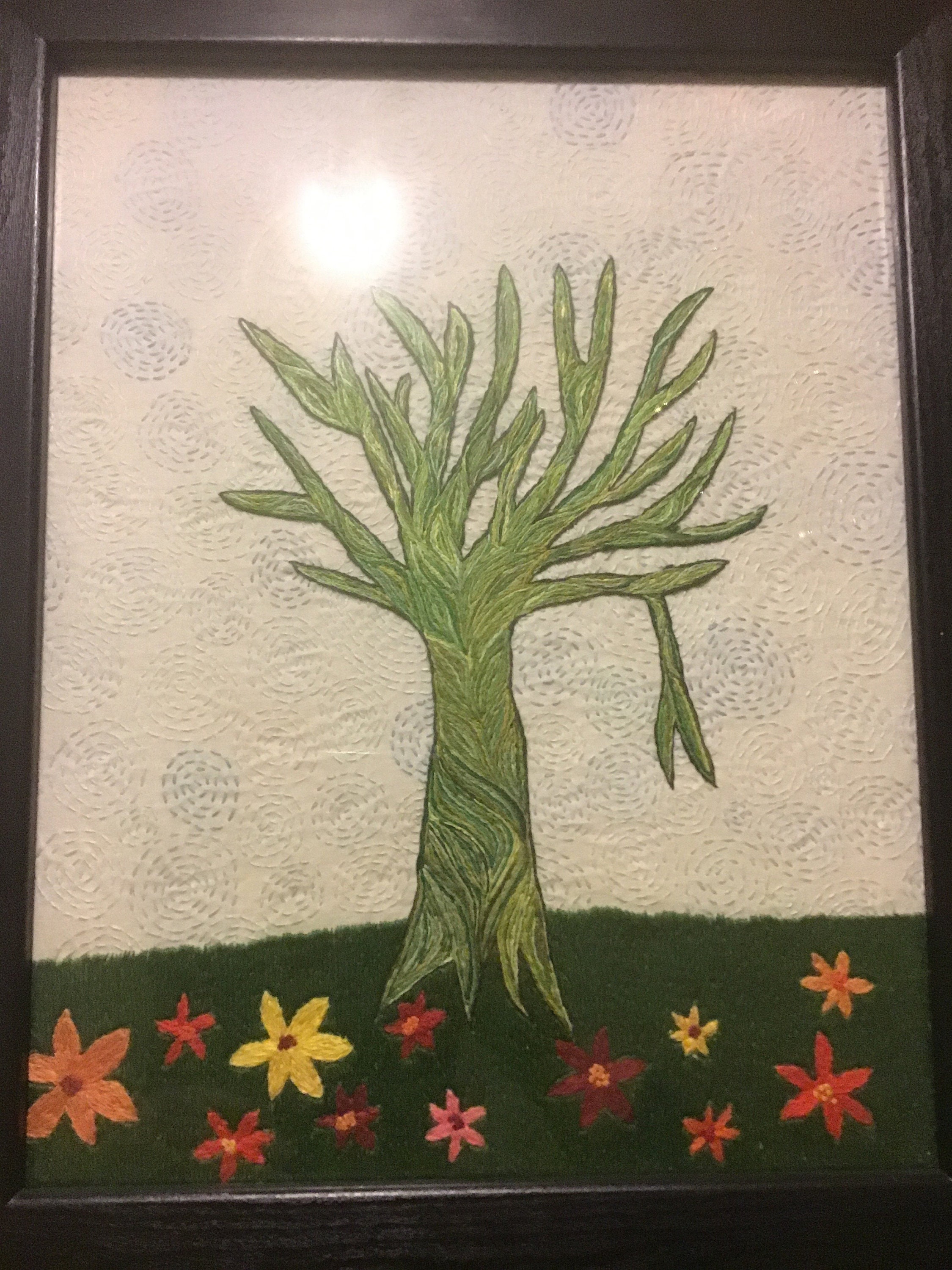 Hand Embroidered Art Garden Tree | Etsy