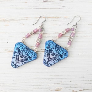 Mandala Earrings Polymer Clay Earrings Boho Jewelry Etsy