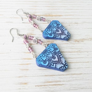 Mandala Earrings Polymer Clay Earrings Boho Jewelry Etsy