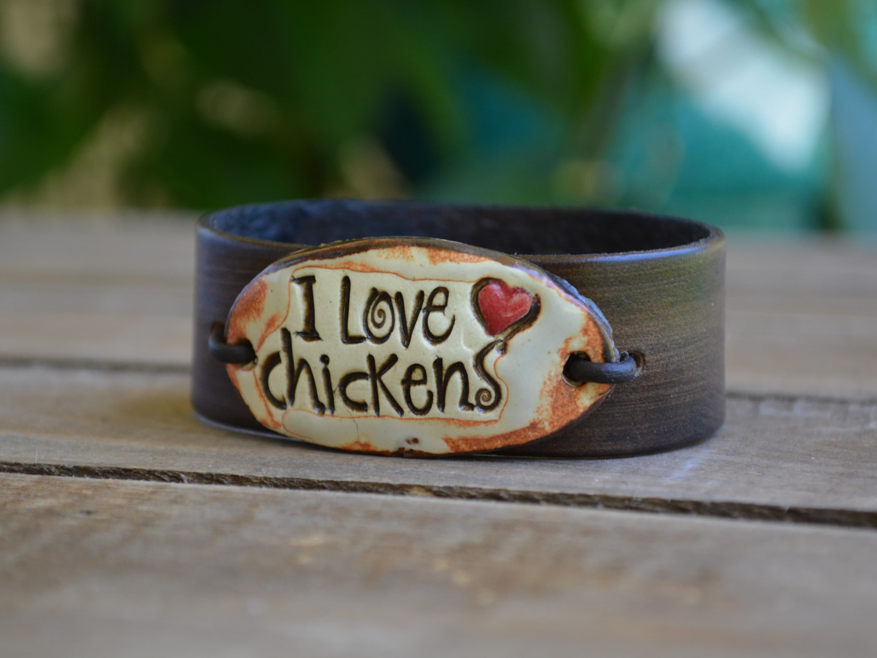 I Love Chickens Bracelet Chicken Jewelry Ceramic Bracelet | Etsy