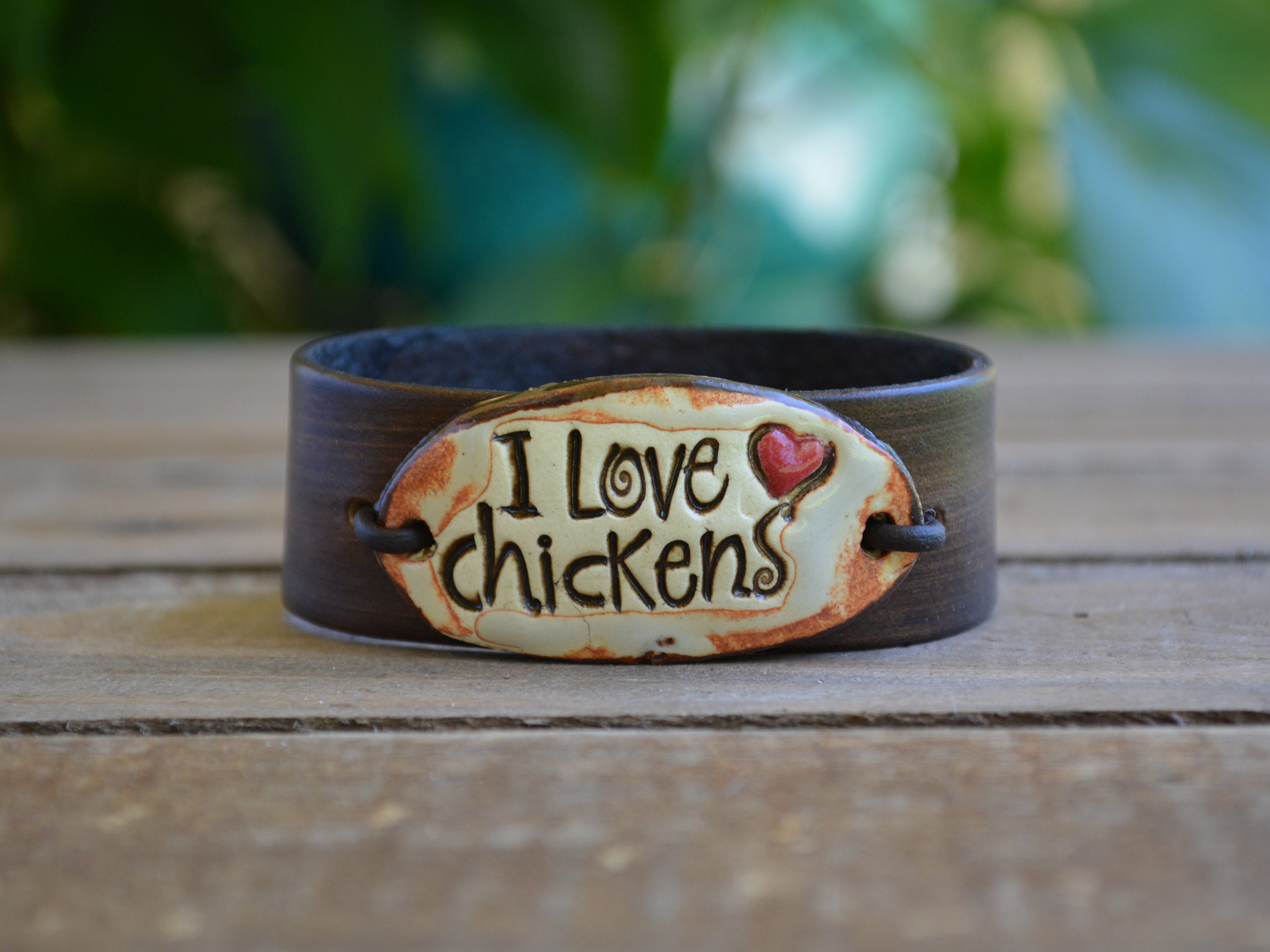 I Love Chickens Bracelet Chicken Jewelry Ceramic Bracelet | Etsy
