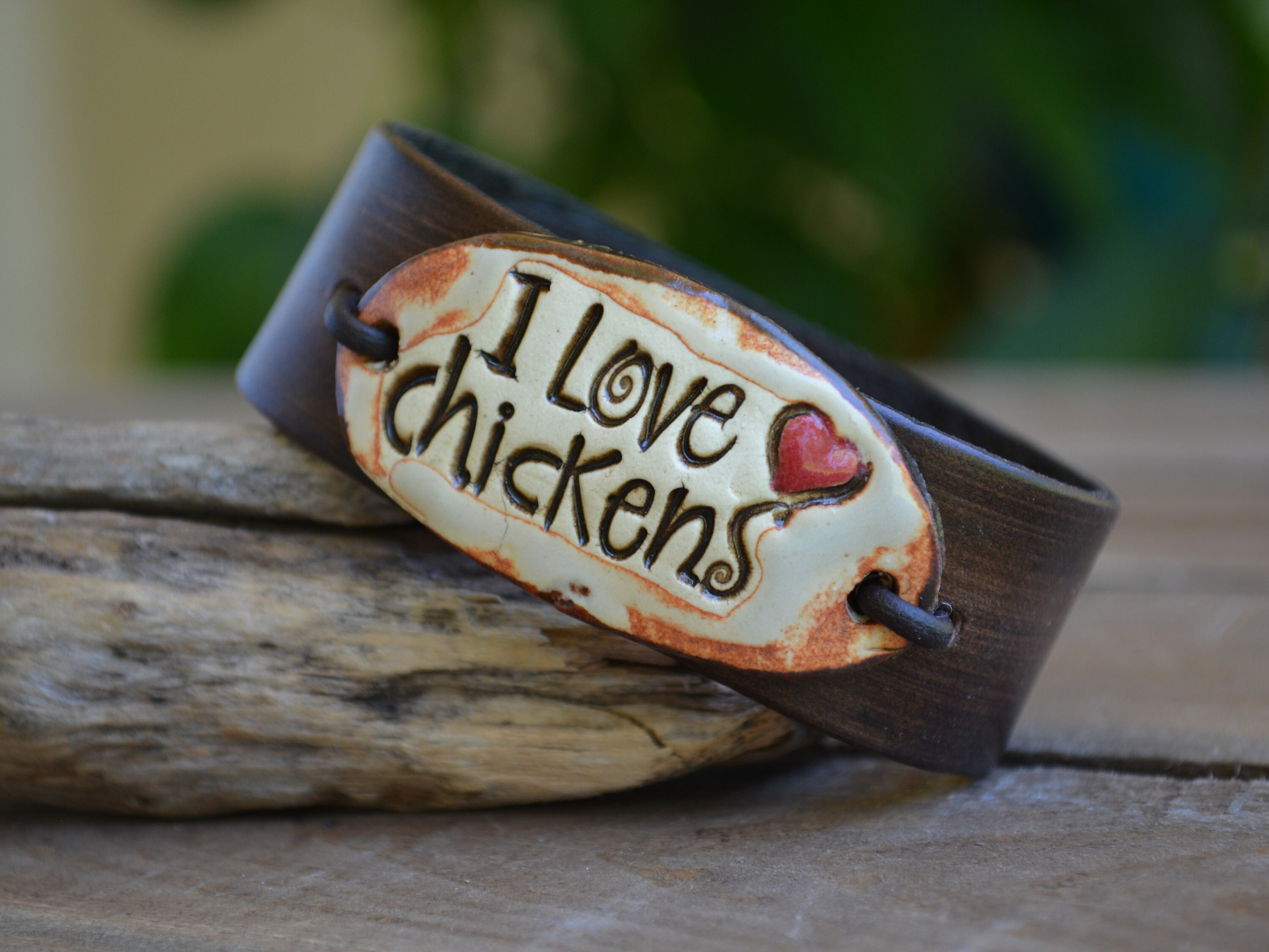 I Love Chickens Bracelet Chicken Jewelry Ceramic Bracelet | Etsy