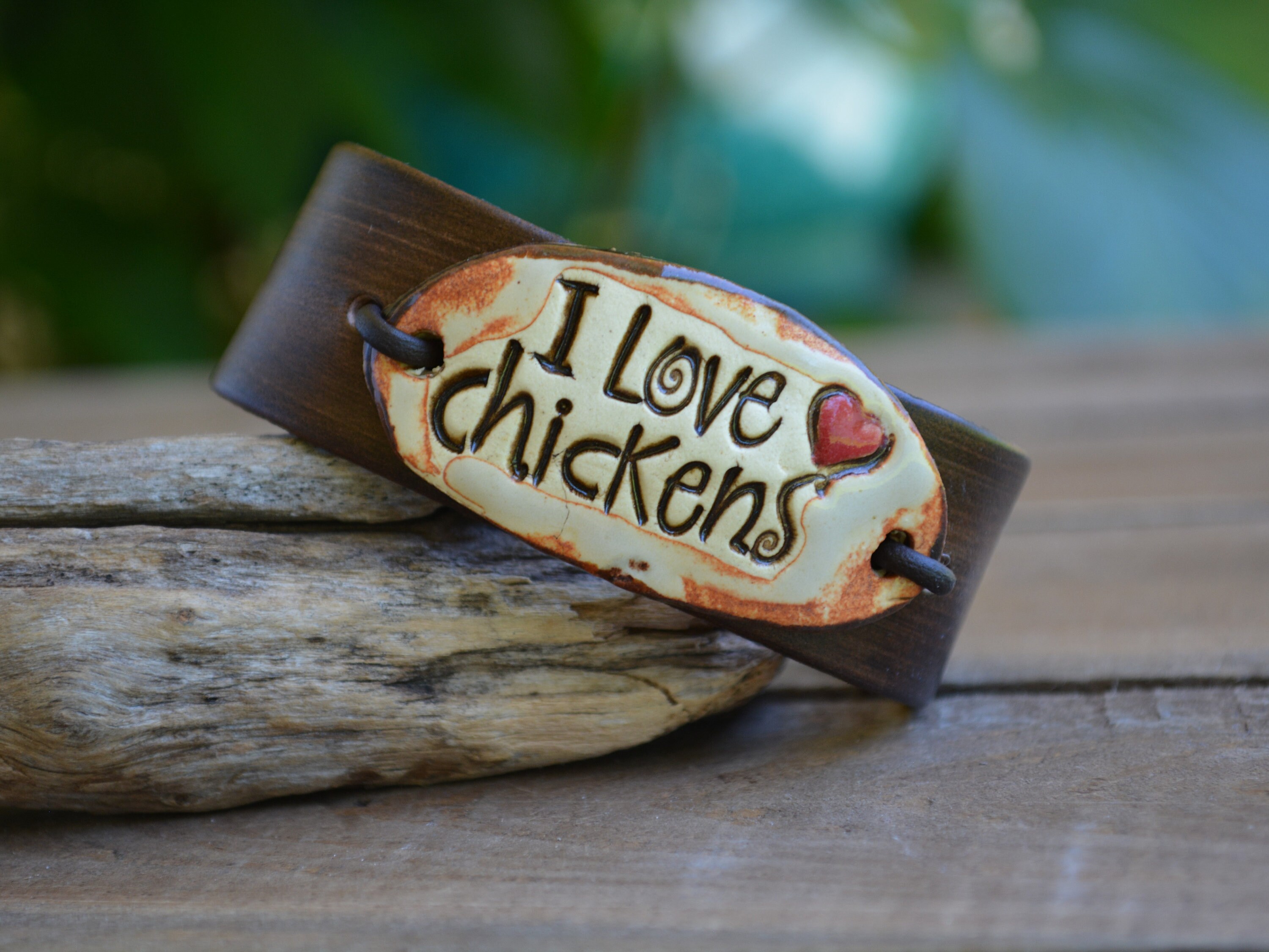 I Love Chickens Bracelet Chicken Jewelry Ceramic Bracelet | Etsy