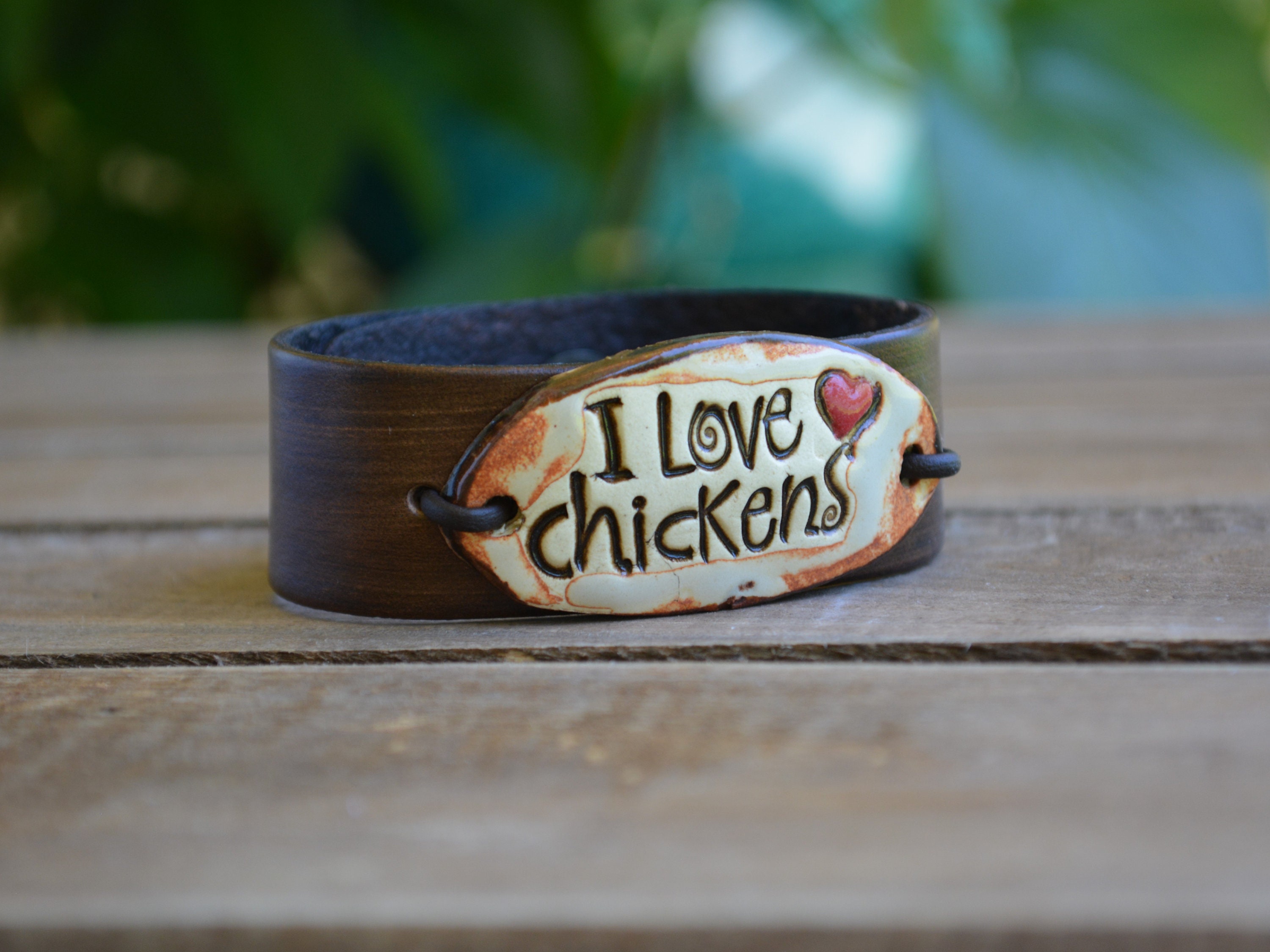 I Love Chickens Bracelet Chicken Jewelry Ceramic Bracelet | Etsy