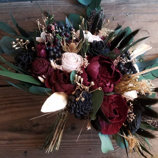 Black Bridal Bouquet - Etsy