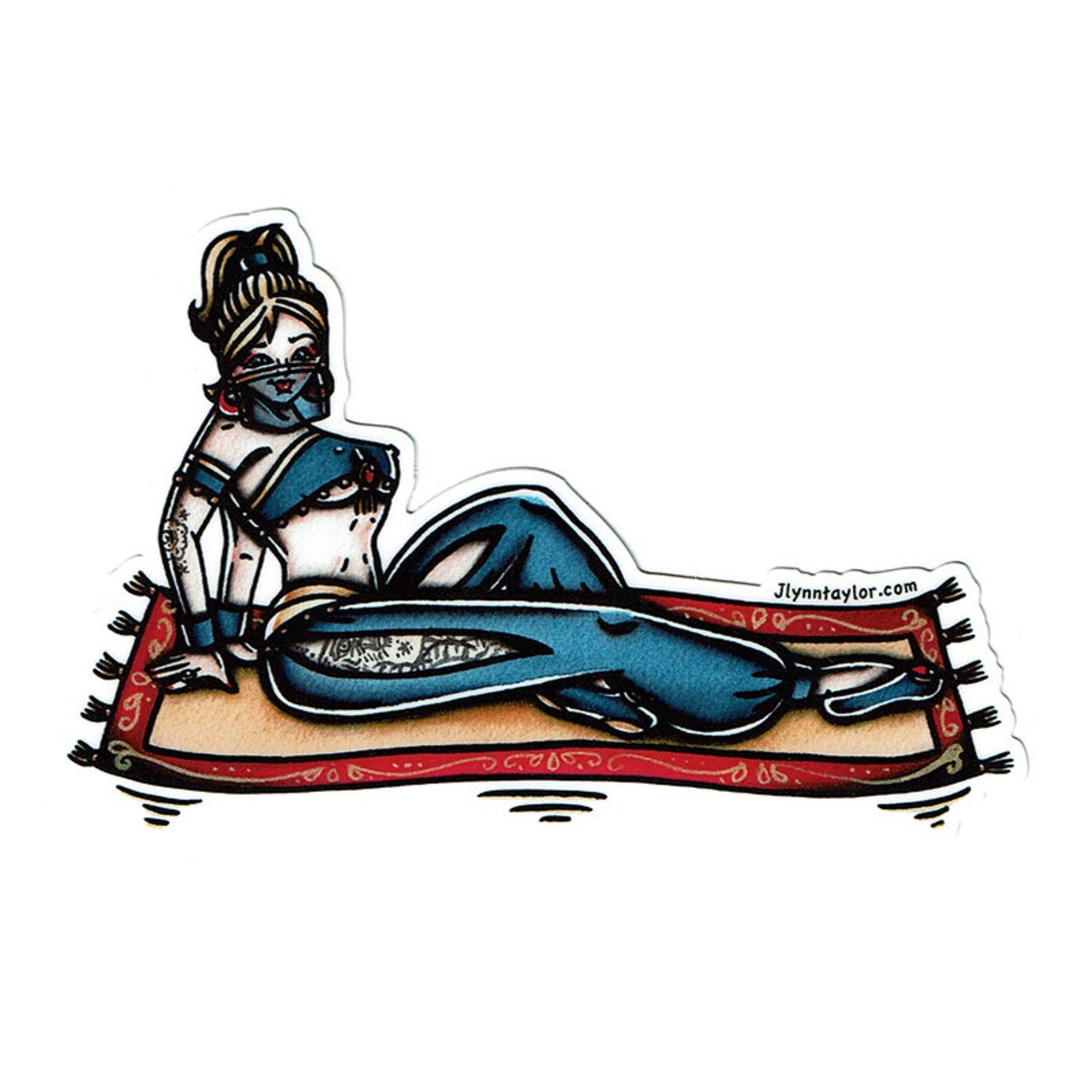 Magic Carpet Genie Pinup Sticker sale - Etsy