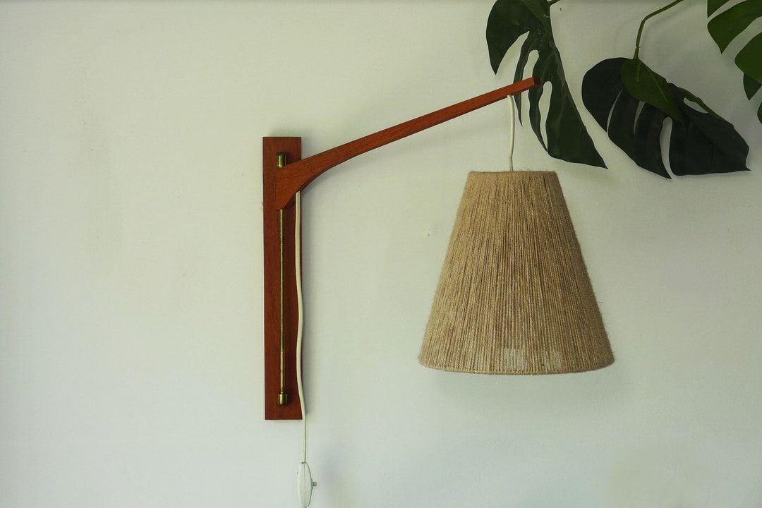 Mid Century Scandinavian Swing Arm Wall Lamp Mid Century Hanging Wall ...