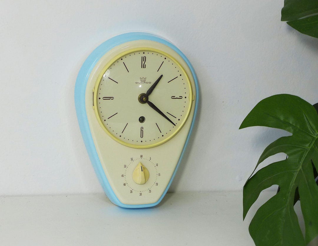 Rare Vintage Kitchen Clock With Egg-timer 1950s 1960s Wind up Clock ...