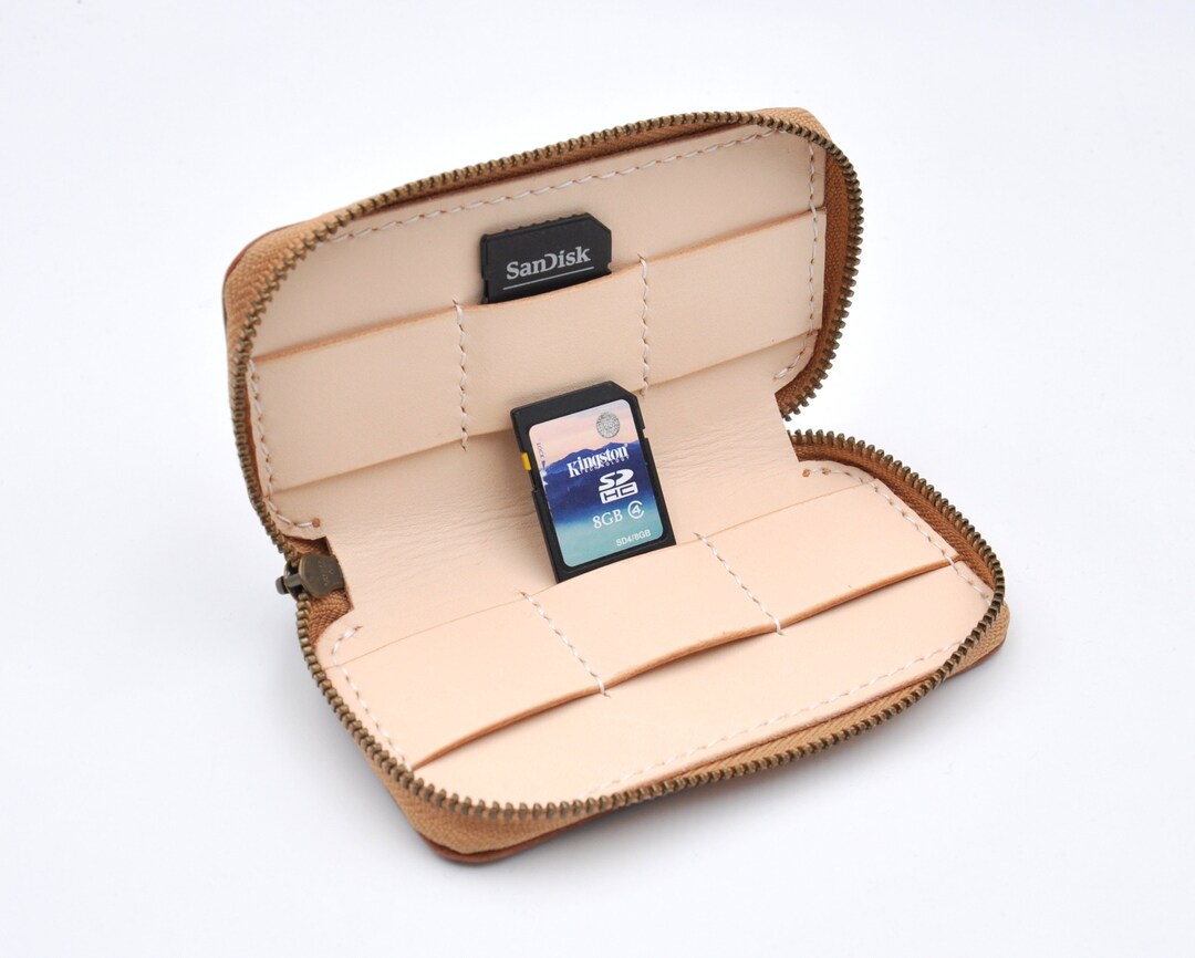 Leather SD Card Zipper Wallet ,SD Card Holder Storage Case Zipper Bag ...