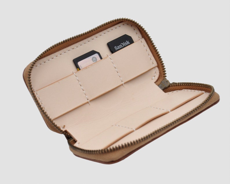 Leather SD Card Zipper Wallet ,SD Card Holder Storage Case Zipper Bag ...
