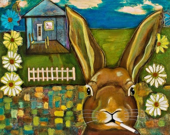 Smoking rabbit | Etsy