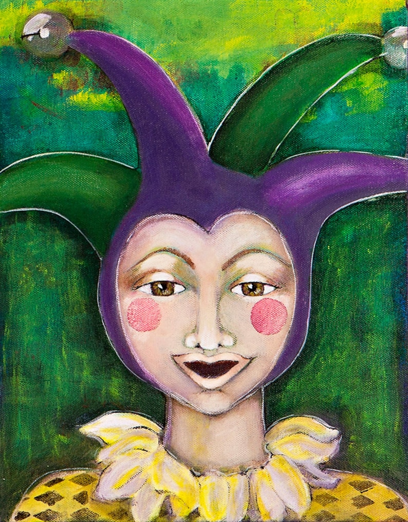 Jester Art Print of Original Painting by Gator Girl Art - Etsy